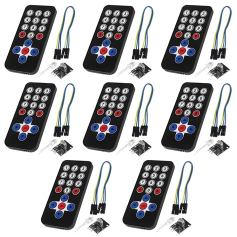 Xiitia 8sets Infrared Ir Remote Control Sensor Module Kits 17 Key