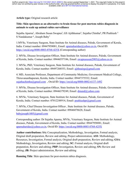 Pdf Skin Specimen As An Alternative To Brain Tissue For Post Mortem