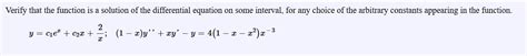 Solved Verify That The Function Is A Solution Of The Chegg Com