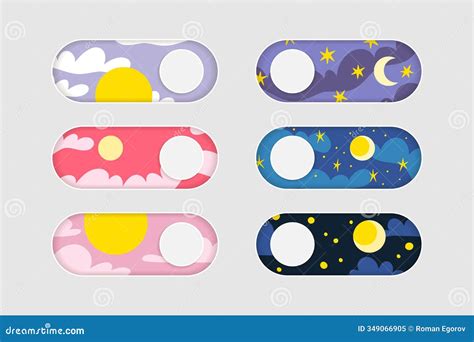 Day Night Switch Web App Ui Interface Simple Line Stroke Icon Vector