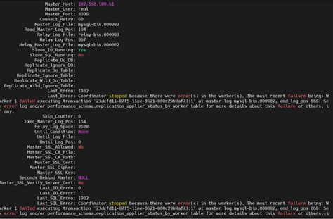 Mysql 主从 Gtid 配置报错 Lastsqlerrno 1032 Lastsqlerror Coordinator