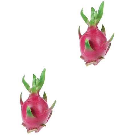 2 Pcs Simulation Dragon Fruit Model Artificial Lifelike Fruit Model