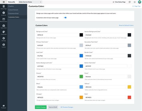 Customize Status Pages Statusiq User Guide