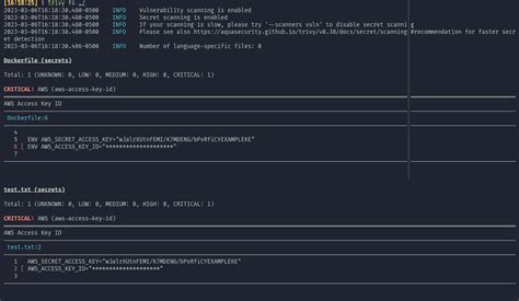 Secrets Not Detected With Trivy Image Issue Aquasecurity Trivy GitHub