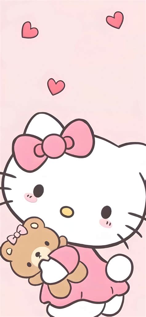 Hello Kitty With Teddy Bear Cute Wallpapers Pink Wallpapers Hd