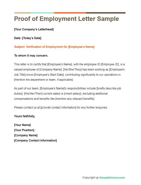 Proof Of Self Employment Letter Template Word