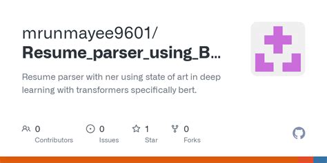 Github Mrunmayee9601resumeparserusingbert Resume Parser With Ner Using State Of Art In