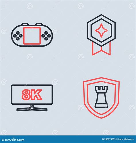 Set Line Game Rating With Medal Computer Monitor Chess Shield And