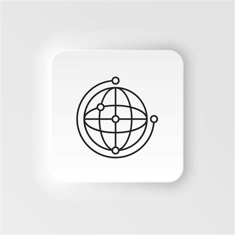 Network Global Icon Vector Artificial Intelligence Neumorphic Style Vector Icon On White
