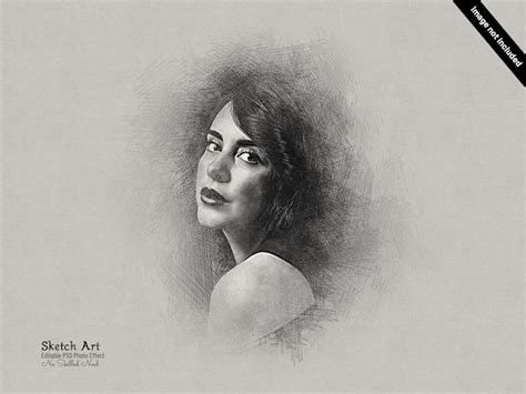 Premium PSD Portrait Sketch Photo Effect For Photoshop