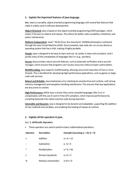 Java Answers Pdf Constructor Object Oriented Programming