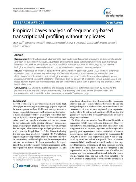 Pdf Empirical Bayes Analysis Of Sequencing Based Transcriptional