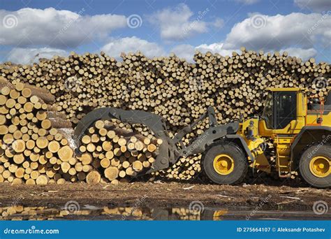 Loading Logs With A Special Loadertimber Products Warehouse On A