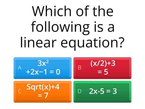 Identify The Linear Equation Quiz
