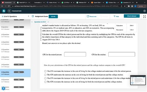 Solved GDP And CPI Tracking The Macroeconomy End Of Chegg Com
