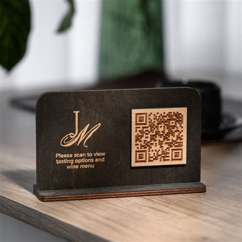 Plywood Menu Qr Code Sign Engraved Bar Menu Display Etsy