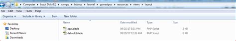 view [layouts default] not found laravel stack overflow