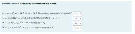 Solved Determine Whether The Following Statements Are True Chegg