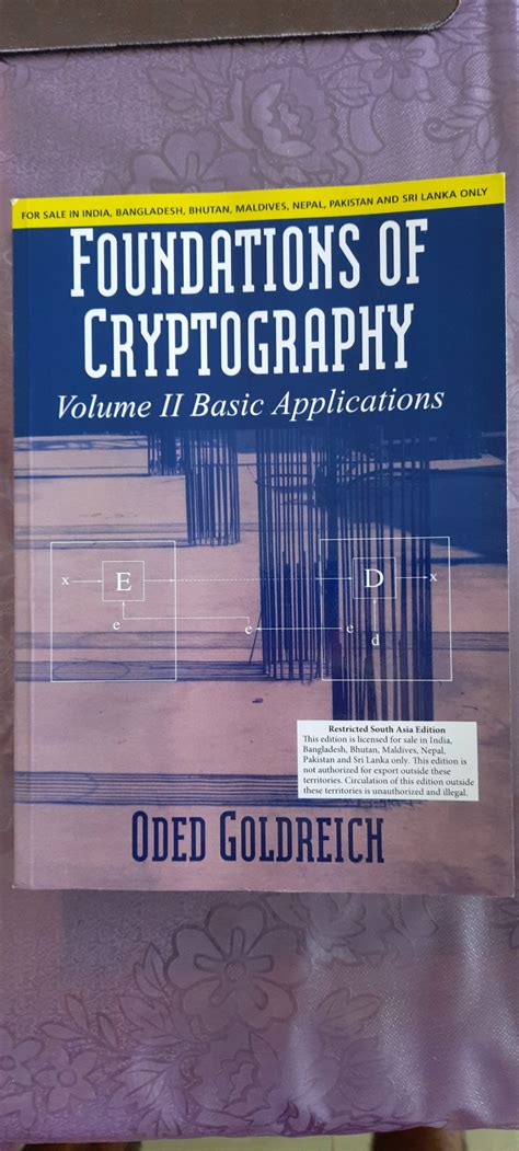Foundations Of Cryptography Volume Basic Applications EBook Goldreich Oded Amazon In
