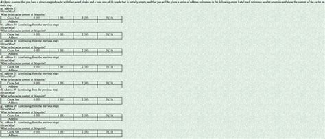 Solved Assume That You Have A Direct Mapped Cache With Chegg