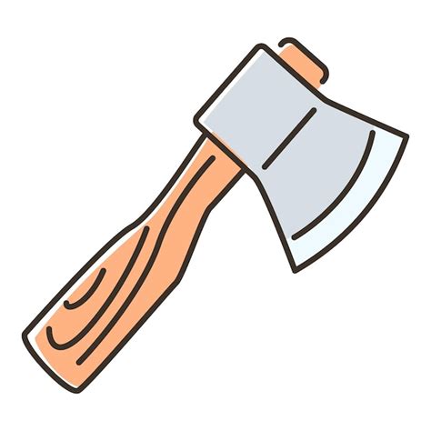 Premium Vector Axe With Wooden Handle Icon Flat Illustration Of Axe With Wooden Handle Vector