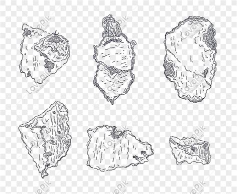손으로 그린 흑백 선 찢어진 종이 고고학 잔해 Png 일러스트 무료 다운로드 Lovepik