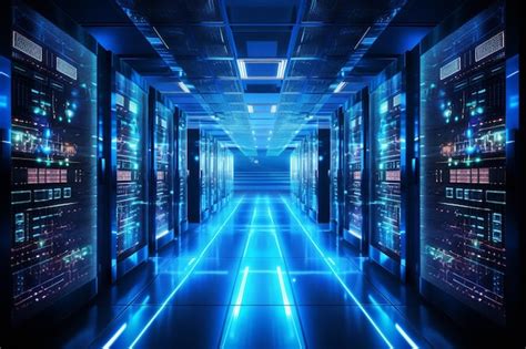 Premium Photo Data Server Racks Room With Big Data Computer Center