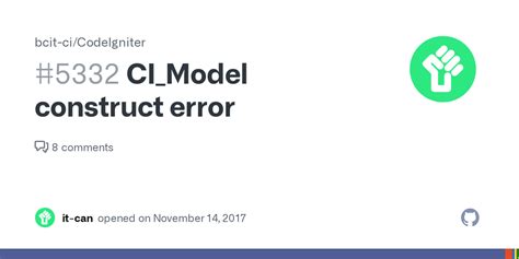 Ci Model Construct Error Issue Bcit Ci Codeigniter Github