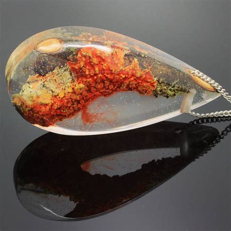 A Piece Of Colorful Lichen Embedded In Crystal Clear Resin I Hope Everyone Is Having A