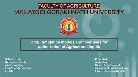 Crop Yield Prediction Using Machine Learningpptx Agriculture Industries
