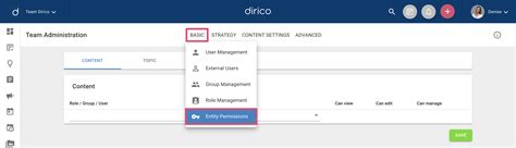 how to set up entity permissions in communications control staffbase