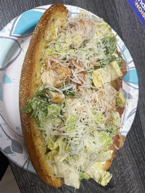Chicken Caesar Sub On Toasted Garlic Bread Reatsandwiches