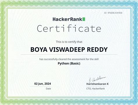 Boya Viswadeep Reddy On Linkedin Programming Python Intern Fresher Certification
