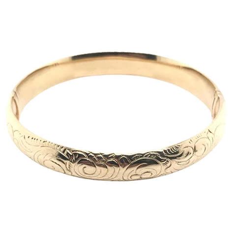 Vintage 14k Gold Bangle Bracelet For Sale At 1stdibs Vintage 14k Gold