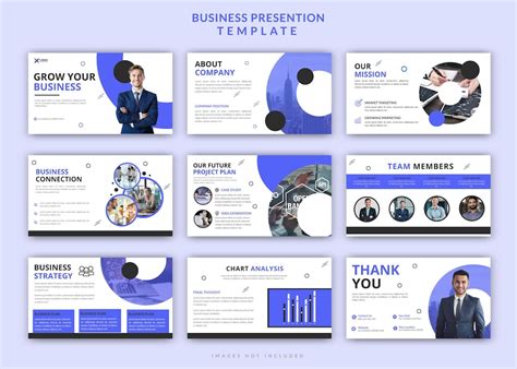 Многоцветный креативный и современный набор шаблонов оформления презентации слайдов для бизнеса