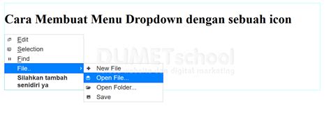 Cara Membuat Menu Dropdown Dengan Sebuah Icon