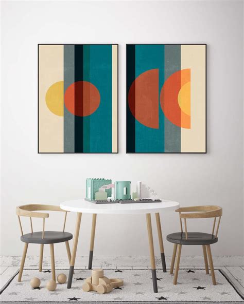 Mid Century Modern Digital Prints Set Of 2 Mid Century Posters Etsy Artofit