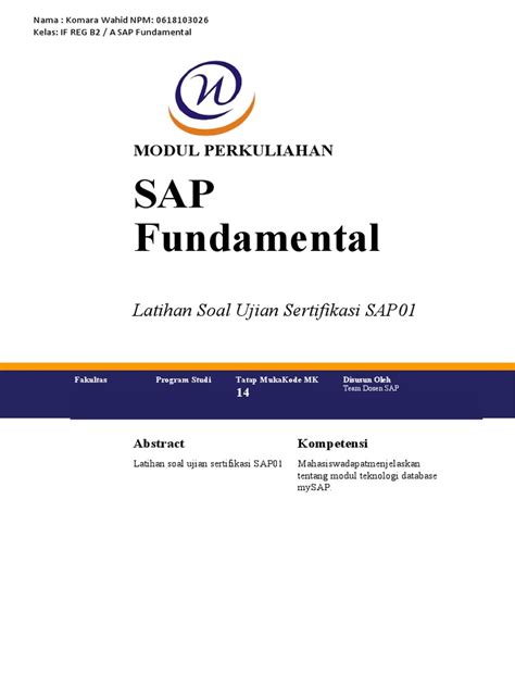 Sap Fundamental Modul Perkuliahan Pdf Receipt Computing