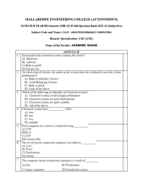 hpc mid2 obj ans pdf logic gate virtual private network