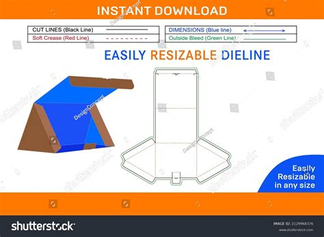T Triangle Box Dieline Template 3d เวกเตอร์สต็อก ปลอดค่าลิขสิทธิ์ 2129968376 Shutterstock