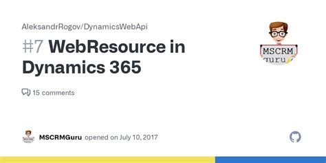 Webresource In Dynamics 365 · Issue 7 · Aleksandrrogovdynamicswebapi