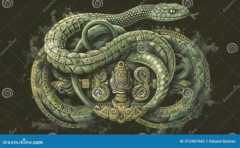 Ouroboros Ancient Symbol Depicting A Serpent Or Dragon Eating It