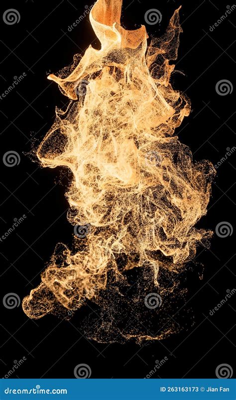 Abstract Wave Particles Diffuse Powder 3d Rendering Stock