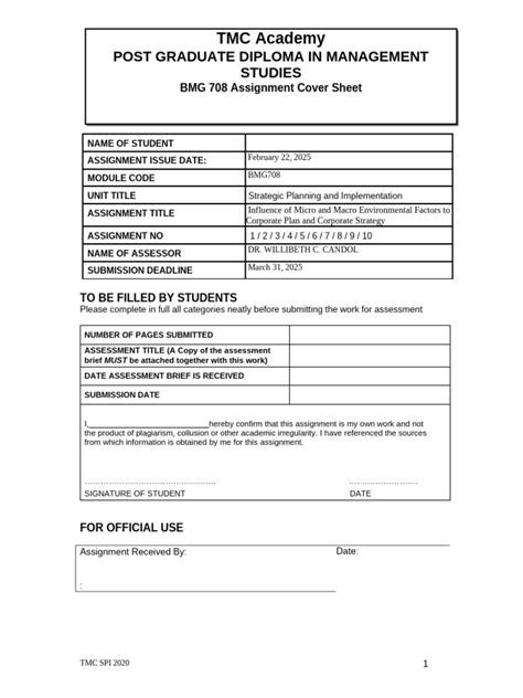 5 Assignment Bmg708 Strategic Planning And Implementation Assignment Brief Pdf Strategic