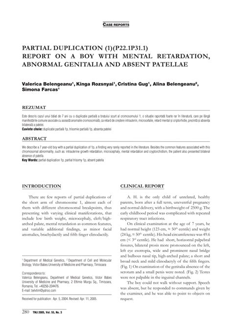 Pdf Partial Duplication 1p221p311 Report On A Boy With Mental Retardation Abnormal