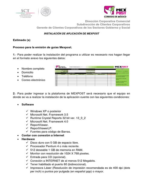 Guías Mexpost Nuevo Proceso Pdf Contraseña Internet