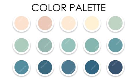 디자인을 위한 트렌디한 컬러 팔레트 색상 템플릿 벡터 프리미엄 벡터