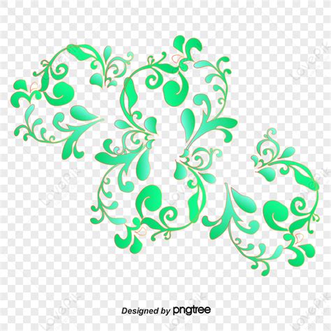 Planar Simple Fluorescent Green Ring Pattern Vector Map Of Leaf
