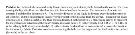 solved problem 4 a liquid of constant density flows