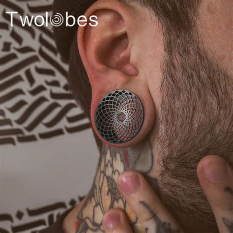 Twolobes 물방울 소라 이어 게이지 플러그 터널 316 스테인레스 스틸 피어싱 여성용 바디 쥬얼리 확장기 스트레처 2 개 핸드폰닷컴